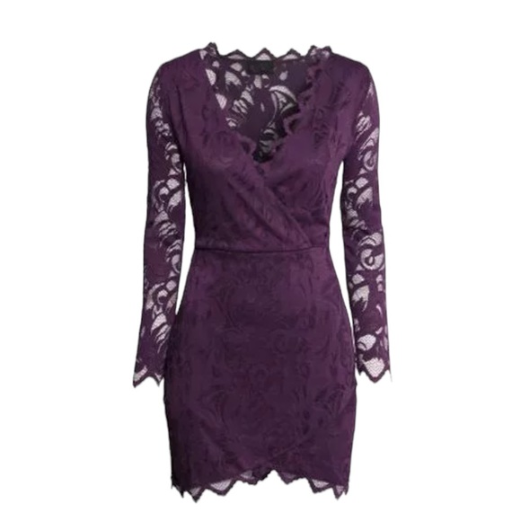 H&M | Dresses | Hm Burgundy Purple Lace Cocktail Dress | Poshmark